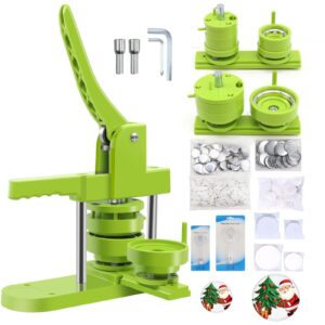 mk.bear button maker machine multiple sizes 1.25in+2.25in, button pin maker machine kit for diy gifts, button press machine with free 200pcs 32+58mm button making supplies & 2 circle cutter