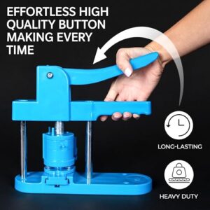 Button Maker Machine Multiple Sizes (1+1.25+2.25 Inch) with 300 buttons - includes Photo Button Making Tutorial and Cutting Mat- Easy Heavy Duty DIY Button Maker for Kids and Adults (COCCONELLI)