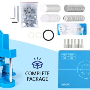 Button Maker Machine Multiple Sizes (1+1.25+2.25 Inch) with 300 buttons - includes Photo Button Making Tutorial and Cutting Mat- Easy Heavy Duty DIY Button Maker for Kids and Adults (COCCONELLI)