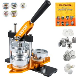 vevor button maker machine, 75 mm(3 inch) badge punch press kit, children diy gifts pin maker, button making supplies with 100pcs button parts & circle cutter & magic book