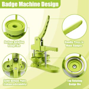 Button Maker Machine Multiple Sizes 1+1.25+2.25 inch, DIY Button Badge Maker Button Press Machine with 300Pcs Button Maker Supplies & Cutter & Keychains & Magic Book for Kids Button Maker Machine Gift