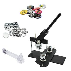 chibuttons button maker kit 25mm (1") badge press machine-b400 + 25mm round die moulds + 500 set button components + adjustable circle cutter (black-new)