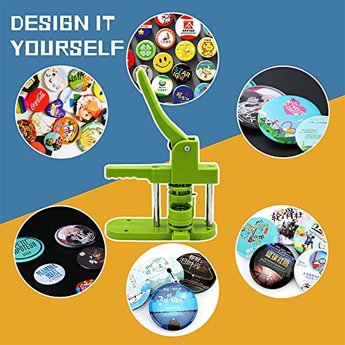 Onetuon Button Badge Maker Machine kit 37mm (1-1/2 inch) DIY Pin Button Maker Press Machine Badge Punch Press with Free 100pcs Button Parts&Pictures&Circle Cutter (1-1/2INCH (37MM))