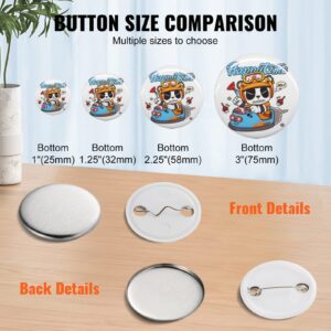 VEVOR Pin Back Button Parts for Button Maker Machine (32mm)