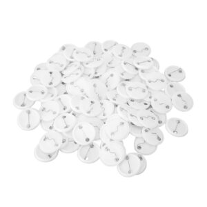 100 Sets Blank Button Making Supplies, DIY Pin Back Button Parts for Button Maker Machine Round Badge Pin Button Parts, includes Metal Cover, Plastic Button Back Cover, Clear(32mm/1.25 inch)