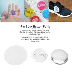 100 Sets Blank Button Making Supplies, DIY Pin Back Button Parts for Button Maker Machine Round Badge Pin Button Parts, includes Metal Cover, Plastic Button Back Cover, Clear(32mm/1.25 inch)