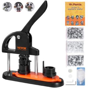 vevor button maker machine, 0.98 inch/25mm pin maker, installation-free badge punch press kit, children diy gifts button making supplies with 500pcs button parts, circle cutter, magic book