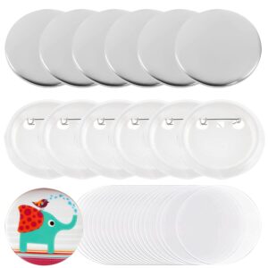 midube 2.25 inch blank button badge maker pin parts metal large shells plastic back cover and clear file components diy crafts arts supplies for buttons machine presents souvenirs 98 pack (b-100)