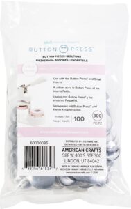 we r memory keepers button press refill 100 pack small 25mm, create diy custom buttons for backpacks, purses, bags, pins, badges, keychains, and more