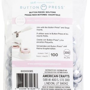 We R Memory Keepers Button Press Refill 100 Pack Small 25mm, Create DIY Custom Buttons for Backpacks, Purses, Bags, Pins, Badges, Keychains, and More