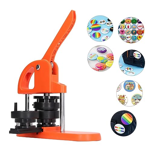 Button Maker Machine, Multiple Sizes 1+1.25+2.25 Inch DIY Pins Badge Button Pressing Machine, Badge Punch Press with 100pcs Button Parts, Circle Cutter, Magic Book (32mm)