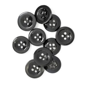 dritz 15mm and 17mm black waistband buttons, 10 count (pack of 1)