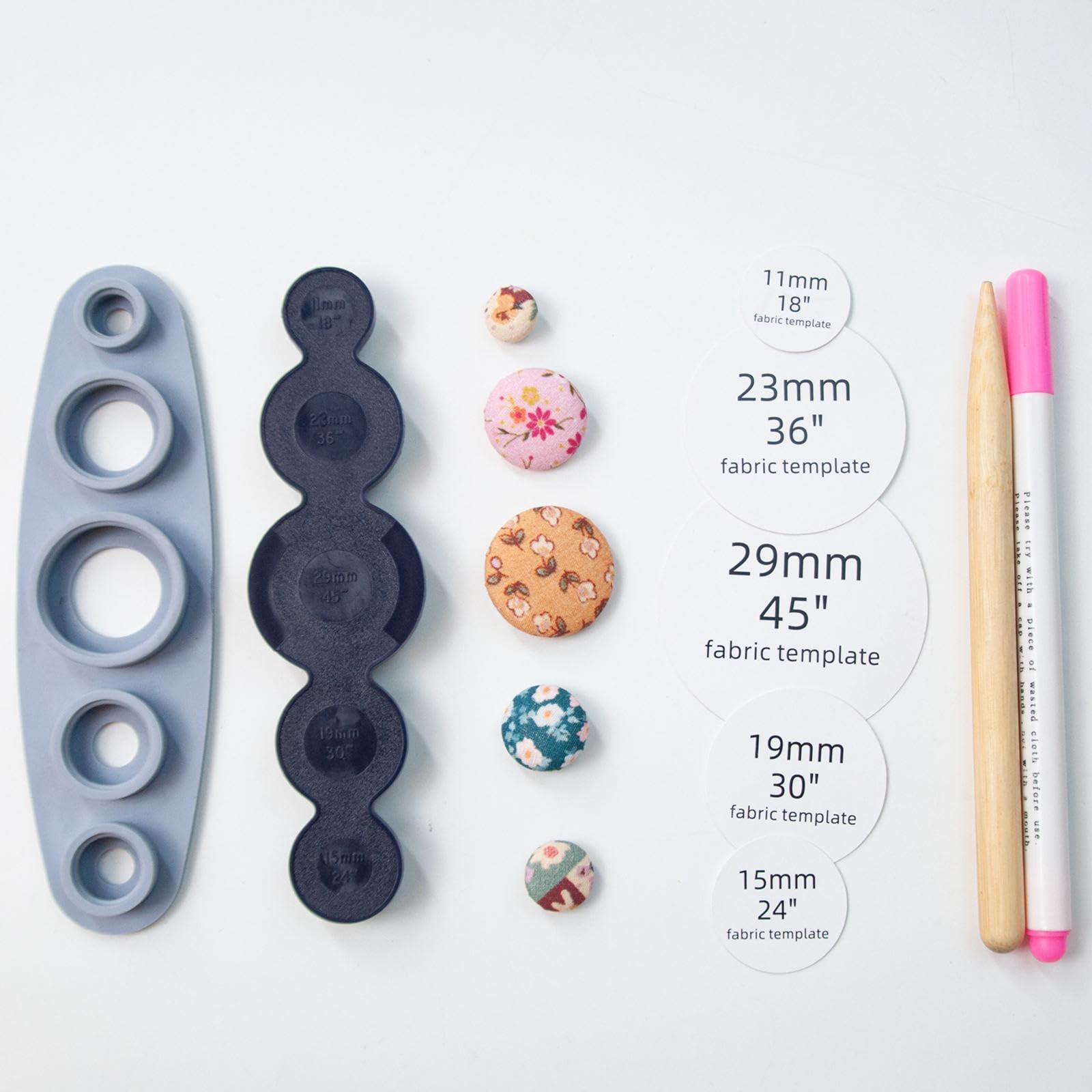 rockible Button Maker Machine DIY Button Craft Set Flat Back Button Covers DIY Button Craft Fabric Covered Buttons Handmade Cover Button for Luggage