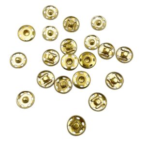 50 sets sew-on snap buttons, metal snap fasteners press studs buttons sortumola for sewing clothing,3/4" 19mm (gold) pt994