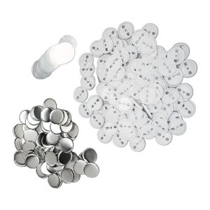 100sets Round Badge Button Parts,Blank Button Making Supplies Metal Button Pin Badge Kit Button Pin Badge Kit Button Supplies Button Parts for Button Maker Machine for DIY Craft (44MM)