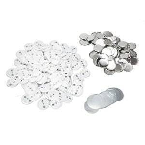 100sets Round Badge Button Parts,Blank Button Making Supplies Metal Button Pin Badge Kit Button Pin Badge Kit Button Supplies Button Parts for Button Maker Machine for DIY Craft (44MM)