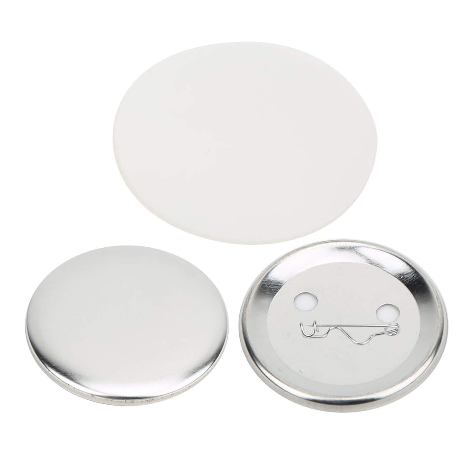 100 Sets Blank Button Making Supplies, DIY Pin Back Button Parts for Button Maker Machine Round Badge Pin Button, Includes Metal Cover, Plastic Button Back Cover, Clear Film(56mm/2.2in)