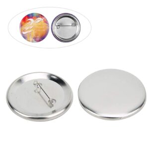 100 Sets Blank Button Making Supplies, DIY Pin Back Button Parts for Button Maker Machine Round Badge Pin Button, Includes Metal Cover, Plastic Button Back Cover, Clear Film(56mm/2.2in)