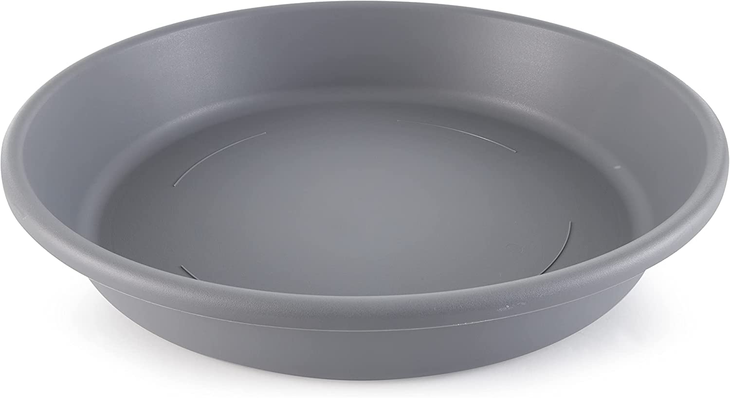 The HC Companies 21 Inch Round Plastic Classic Plant Saucer - Indoor Outdoor Plant Trays for Pots - 21"x21"x3.63" Warm Gray