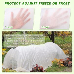 Windyun 4 Pack Plant Covers Freeze Protection Frost Cloth Thick Frost Blankets Floating Row Cover Plant Cover for Winter Cold Weather Outdoor Garden Plants Frost Snow Protection(White, 7 x 25 ft)