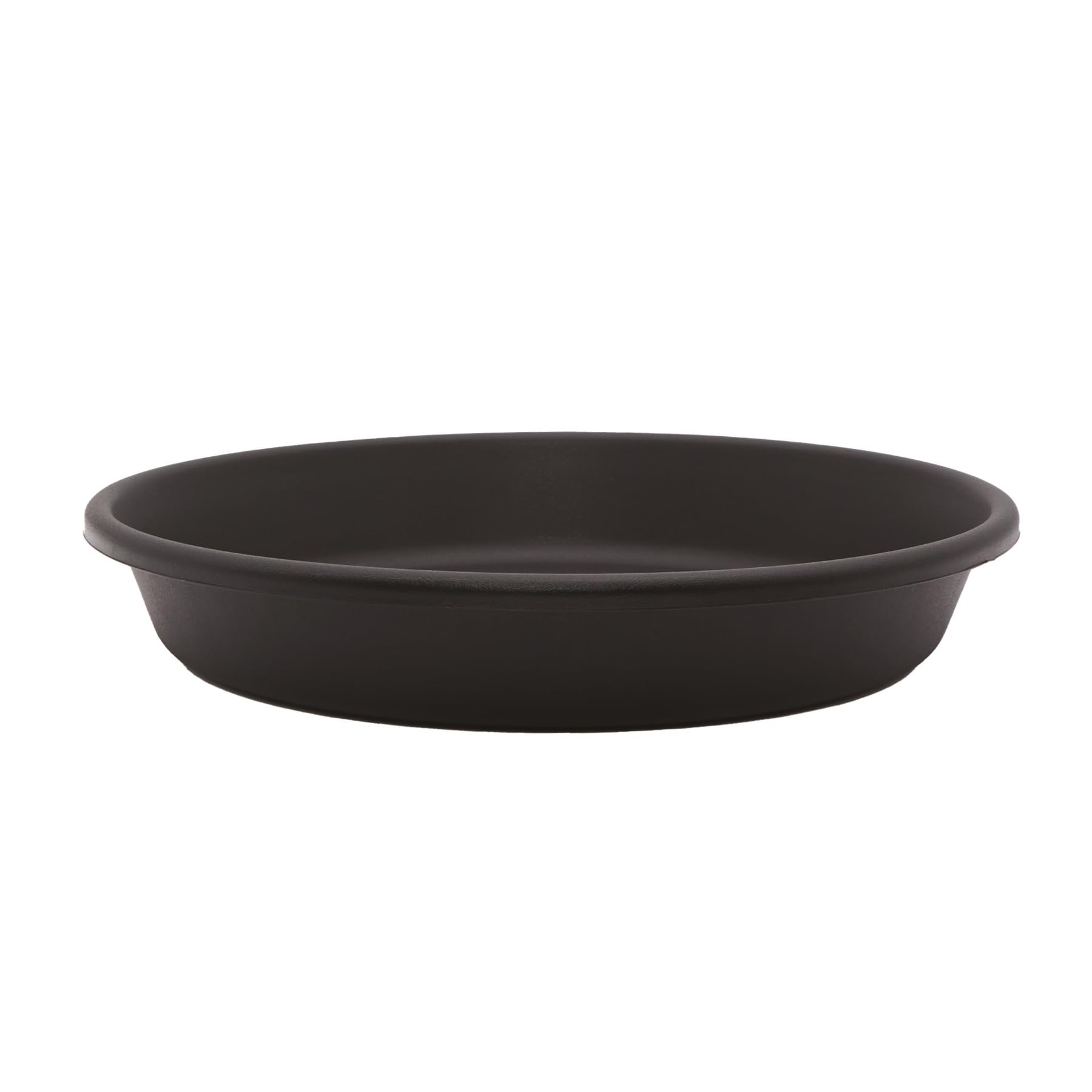 The HC Companies 10 Inch Round Plastic Classic Plant Saucer - Indoor Outdoor Plant Trays for Pots - 10.75"x10.75"x1.75" Black