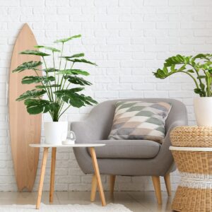 Guheake 26" Fake Plants Large, Tropical Palm Tree Artificial Monstera Faux Plant Tree with Pot for Home Office Living Room Decor Indoor