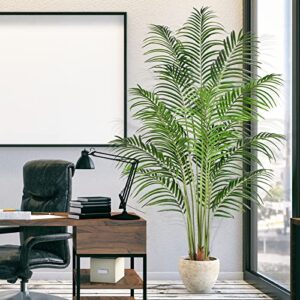 Keeplush Artificial Palm Tree 6ft Tall Fake Palm Tree Indoor Decor with 18 Trunks and Real Bark Design Faux Tropical Areca Palm Silk Floor Plant in Pot for Home Office Living Room Bedroom Decor 2pcs