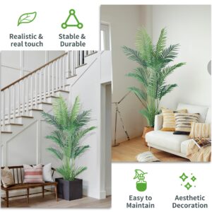 HAIHONG 4.5FT Artificial Palm Tree,Faux Areca Palm Plant with Real Touch Leaves and Adjustable Branches,Fake Tropical Palm Tree for Home Office Indoor Outdoor Modern Decoration