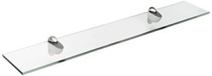 spancraft glass heron glass shelf, brushed steel, 12 x 24