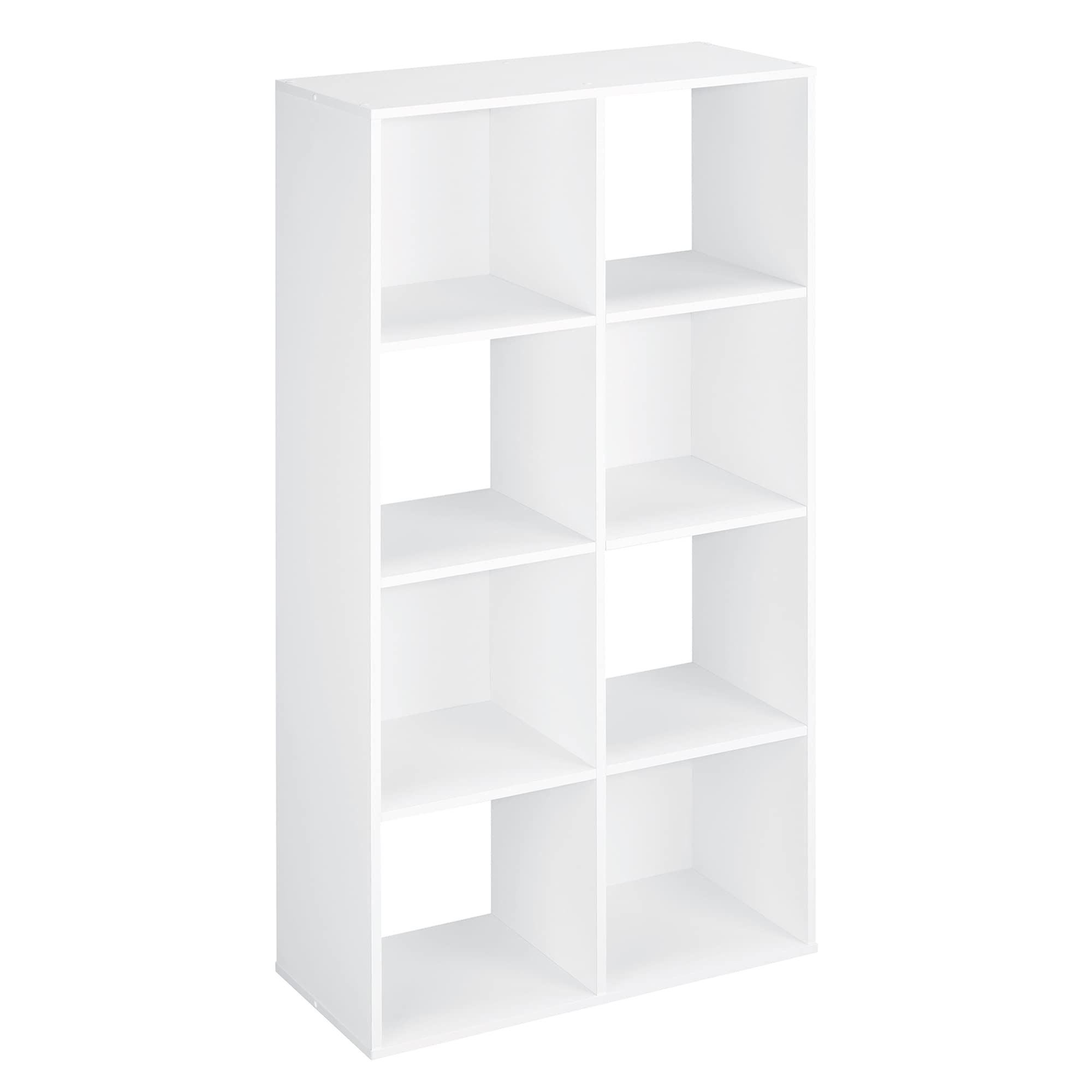 ClosetMaid Cubeicals 8 Cube Storage Shelf Organizer Bookshelf Stackable, Vertical or Horizontal, Easy Assembly, Wood, White