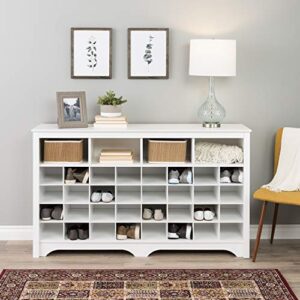 60 inch shoe cubby console , white