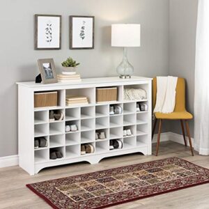 60 inch Shoe Cubby Console , White