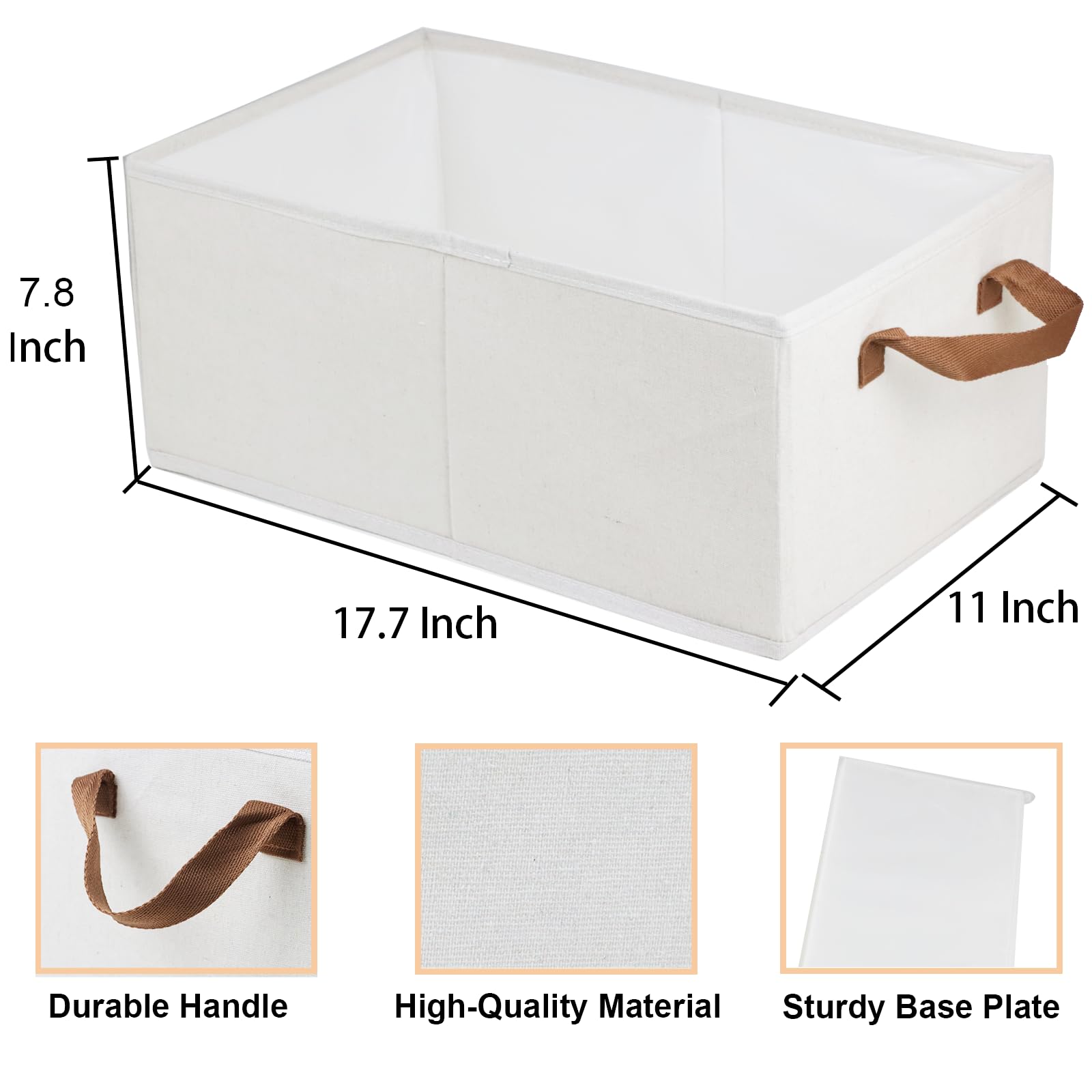 Pack of 3 Large Capacity Storage Bins Closet Organizer System, Sturdy Foldable Storage Boxes for Organizing Clothing, Sheets, Toys, Books - Shelf Organizer Shelves Basket Storage Bin