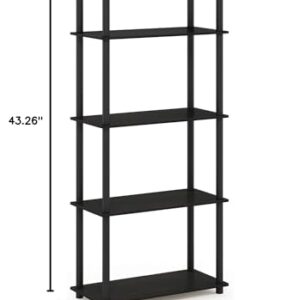 Furinno Turn-N-Tube 4-Tier Multipurpose Shelf Display Rack, Classic Tubes, Columbia Walnut/Black