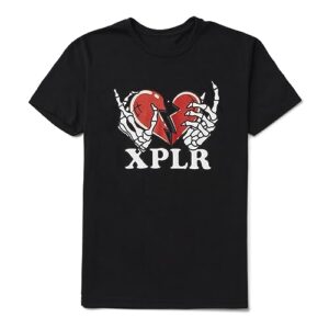 dgsgswtt xplr heartbreak merch fashion t-shirt short sleeved unisex casual tee (black,2x-large)