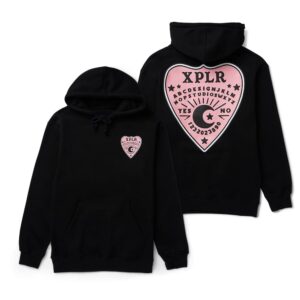 xplr ouija hoodie merch women men long sleeve sweatshirt women pullover streetwear sam and colby clothes (black,medium)