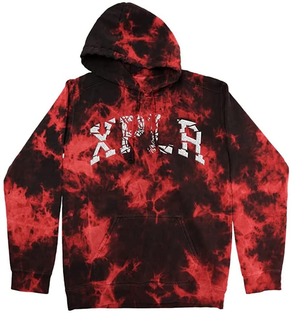 XPLR Shatter Red Tie Dye Sam and Colby Merch Pullover Hoodies Two Piece Set Women Men's Hoodie Suit (JL02704A01-Hoodie,2XL)