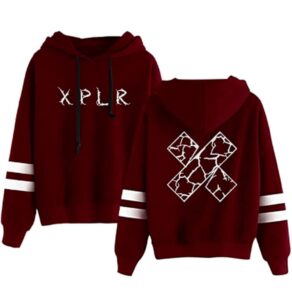 wylinger xplr hell week sam and colby new 2d logo pullover hoodies merch men/women hooded sweatshirt hockey uniform (red,x-large)