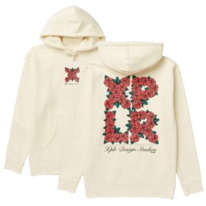 xplr sam and colby merch roses hoodie long sleeve streetwear men women sweatshirt fashion clothes (beige,s)