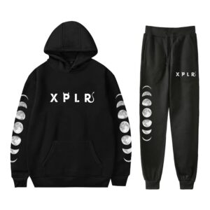 xplr hell week 22 cloud hoodies jogger pants two piece set women men sweatshirts+sweatpants (black-wp11695,l)