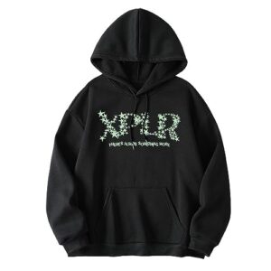 vnispan new xp&lr merch hoodie glow in the dark stars pullover street clothing for men and women (black-1,m)