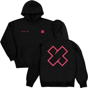 xplr season 2 black and pink hoodie merch men women hoodies sweatshirt (black,s)