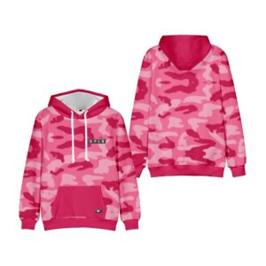 XPLR Season 2 Pink Camo Hoodie Sam and Colby Merch Long Sleeve Men Women Sweatshirt 2022 New Clothes (HJ07255A01,L)