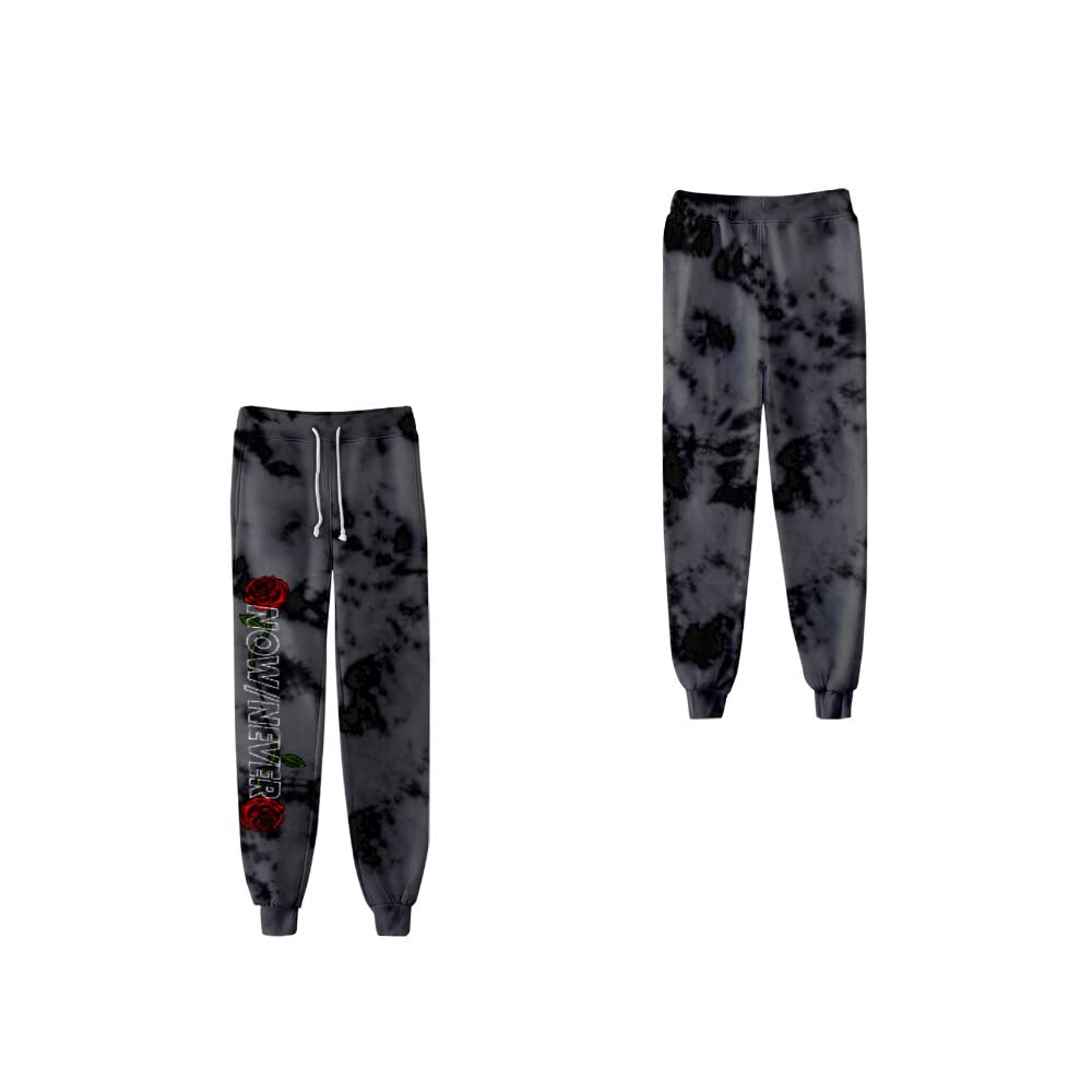 XPLR Colby Brock Now or Never Black Tie Dye Hoodie Sam and Colby Merch Hoodies Sweatpants Women Men's Hoodies (JL02692A03-pants,S)