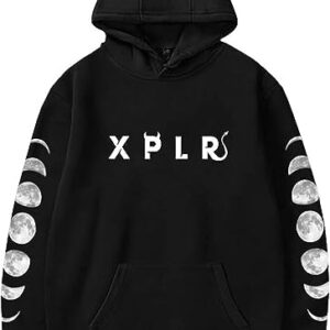 JJTOANE XP&LR Merch Hell Week 22 Cloud Hoodie Long Sleeve Sweatshirts Men Women's Pullover Sam and Colby Clothes (Black,M)