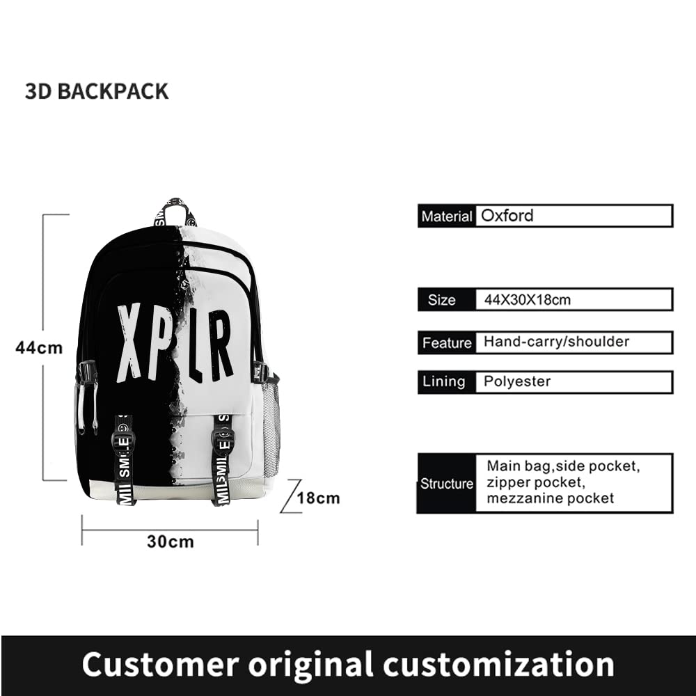 WZSMHFT XPLR Merch Backpack Oxford Backpack Casual Bag High Capacity Bags (Backpack 1)