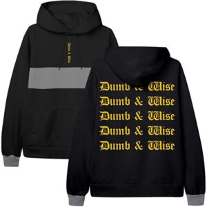 lspwafaef xplr sam golbach dumb and wise black color block hoodie merch men/women hooded sweatshirt hip hop long sleeve (x-large)