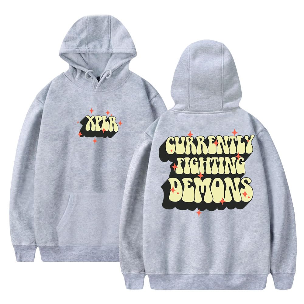 YUYEADZ Sam and Colby XPLR Fighting Demons Hoodie Women Men Pullover Sweatshirt Long Sleeve Fashion Tracksuit (Gray1,XXXXL)