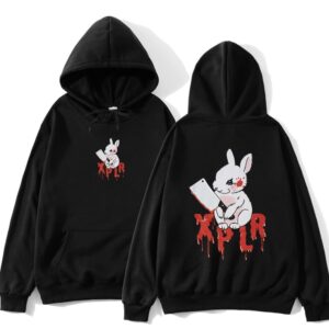 wzsmhft xplr rabbit new logo pullover hoodies merch men women pullover unisex harajuku tracksuit (black,xl)