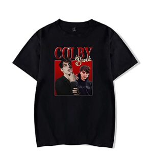 colby brock merch xplr t-shirt merch men short sleeve women funny tee unisex harajuku tops (black,xxl)